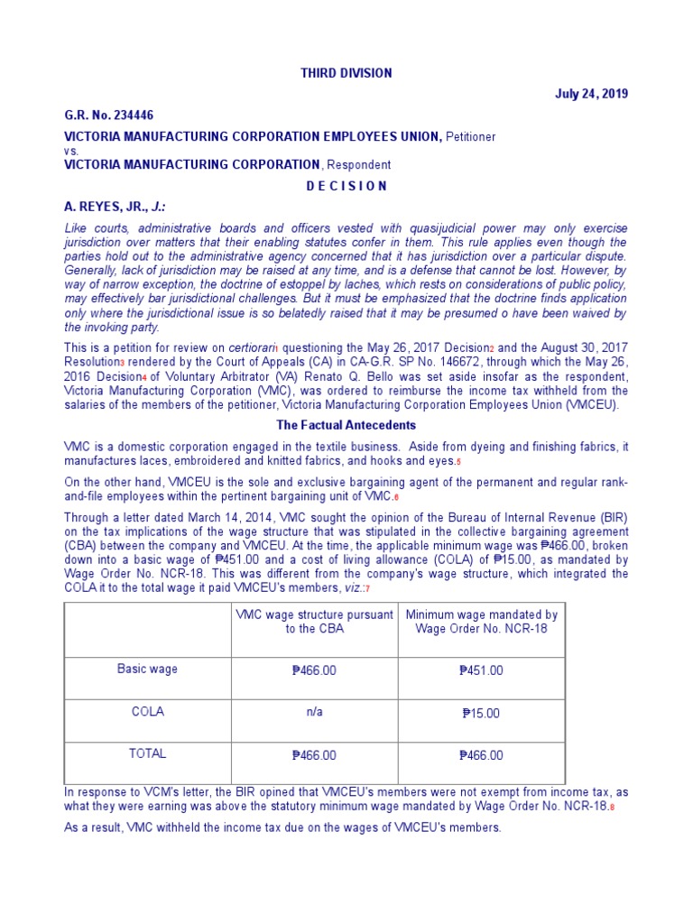 Jurisdiction in Labor Dispute Case | PDF | Jurisdiction | Estoppel