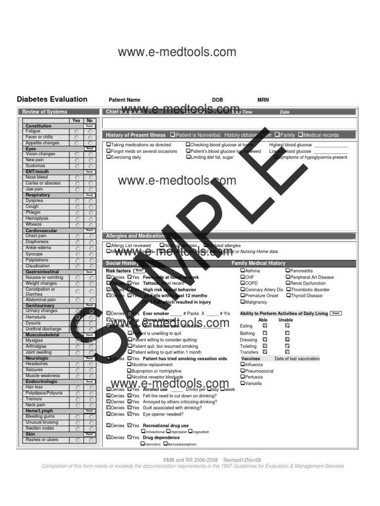 Diabetes Evaluation | PDF | Diabetes Mellitus | Health Sciences