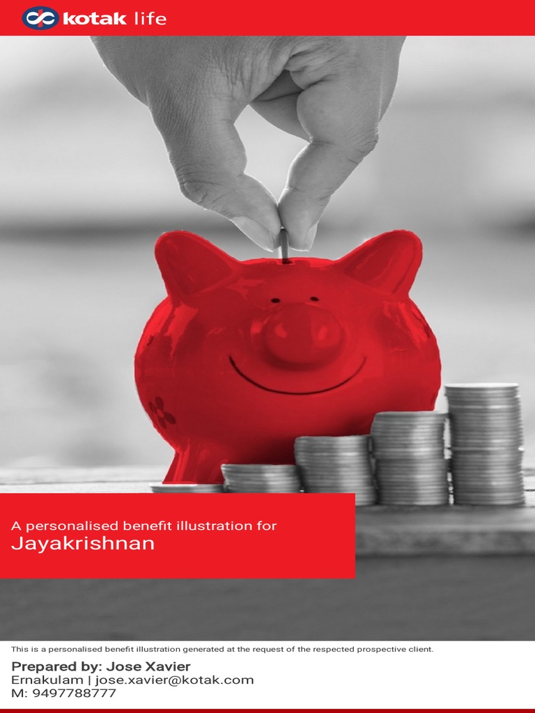 Jayakrishnan: A Personalised Benefit Illustration For | PDF | Insurance ...