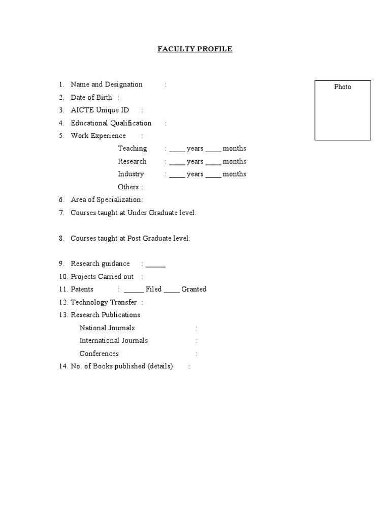 Faculty Profile Template | PDF