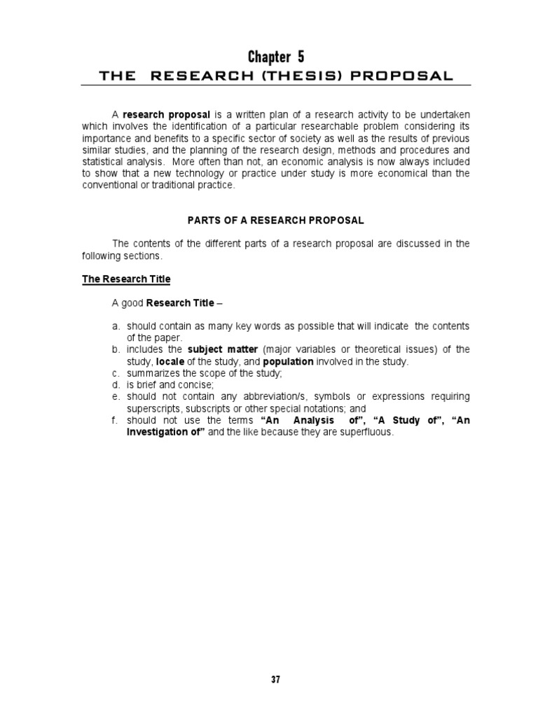 The Research (Thesis) Proposal | PDF | Statistics | Thesis