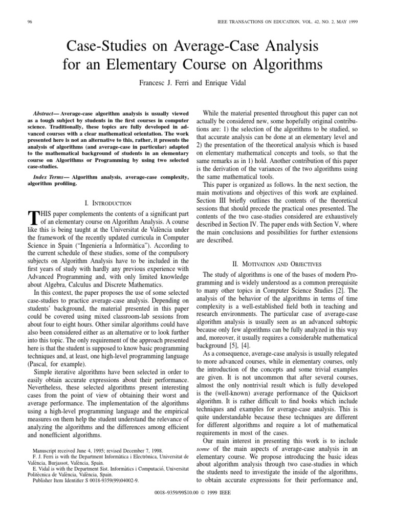Case Study Average Case Analysis of Binary Search | PDF | Algorithms | Computer Programming