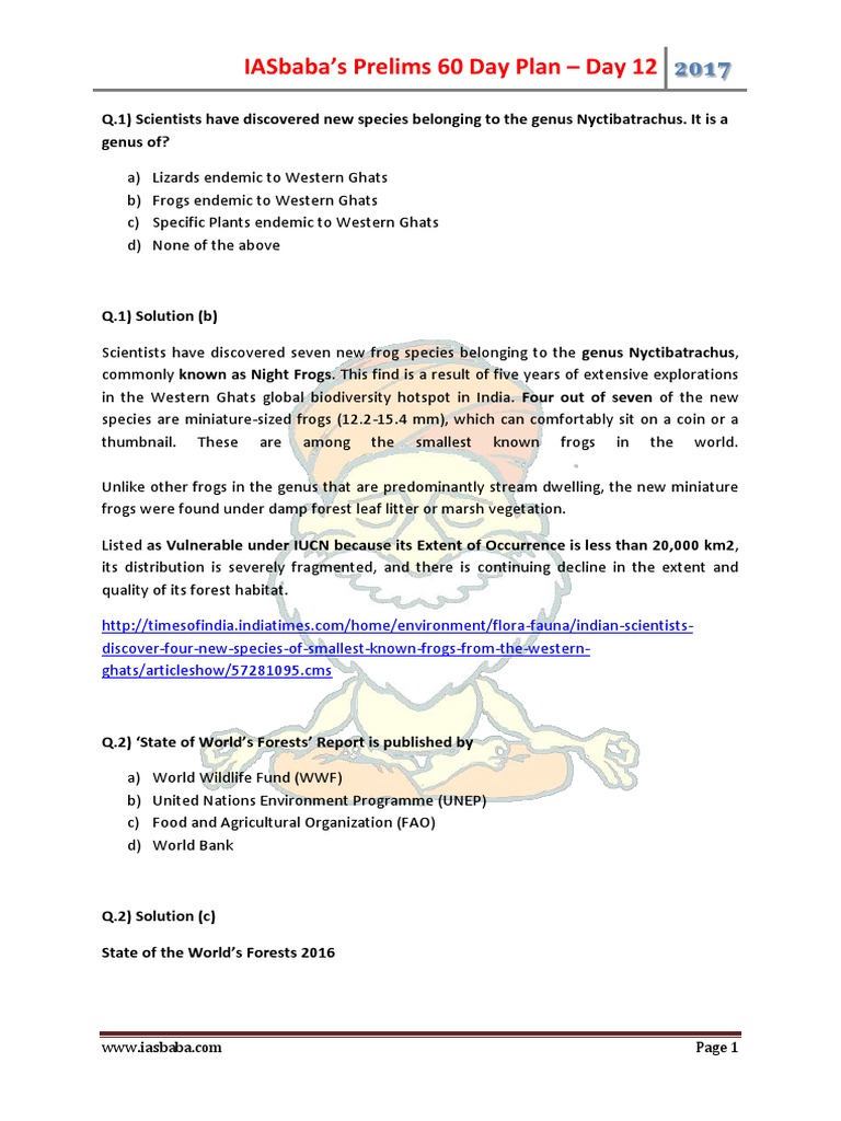 IASbaba 60 Day Plan Prelims 2017 Day 12 Min | PDF | Levant | Natural ...