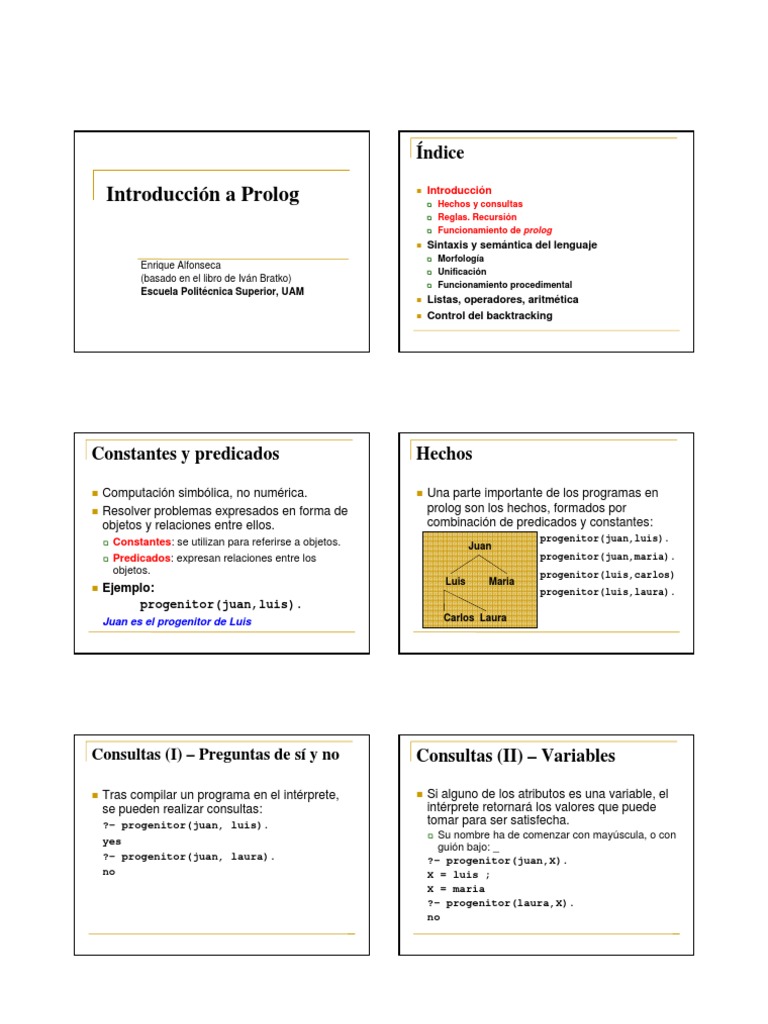 Prolog | PDF | Lógica de primer orden | Lenguaje de programación