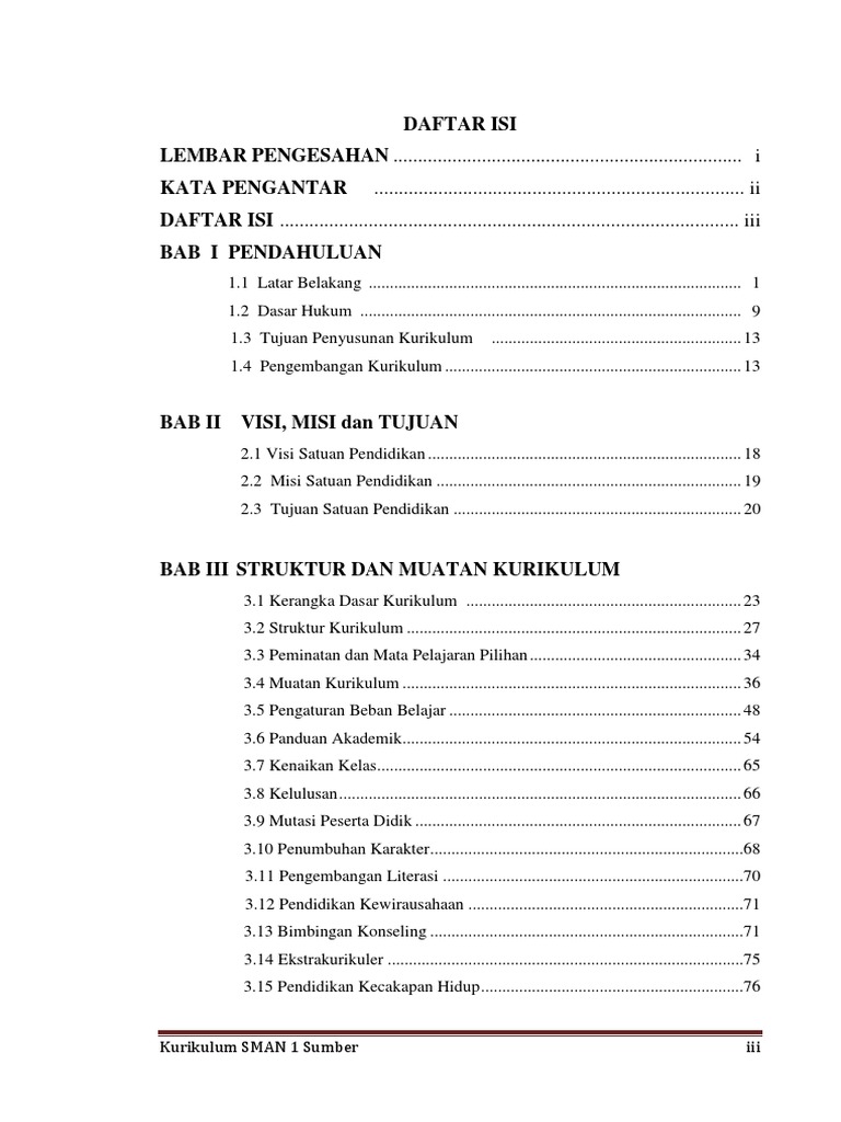 DAFTAR ISI Dokumen KTSP | PDF