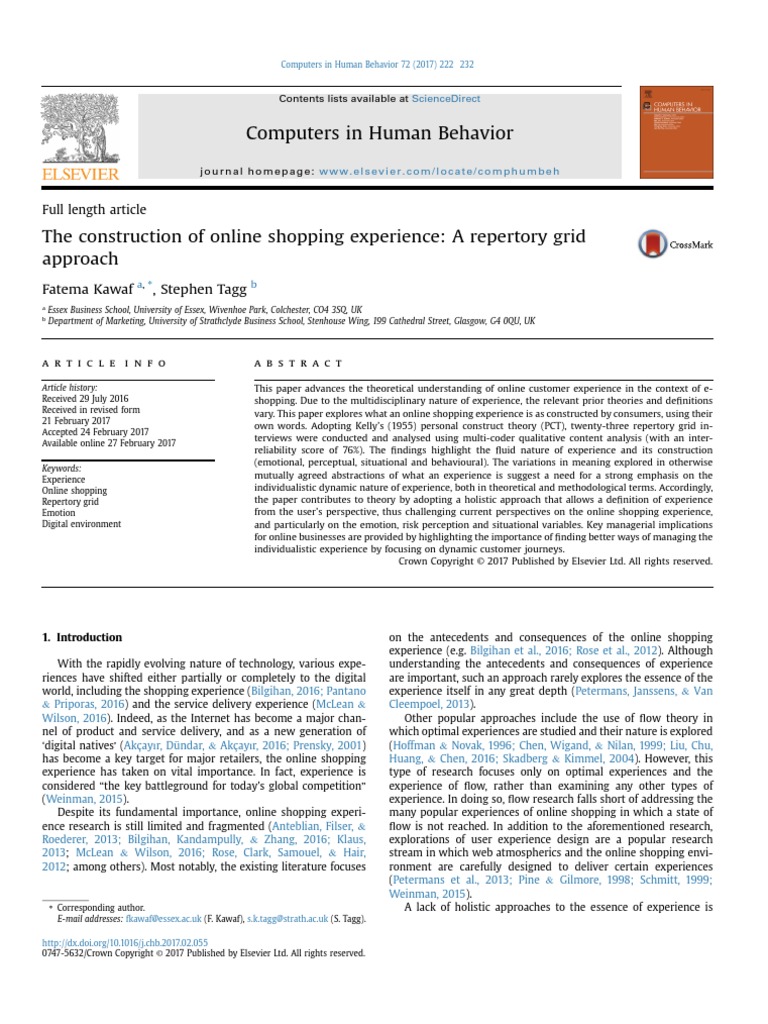 Computers in Human Behavior: Fatema Kawaf, Stephen Tagg | PDF ...