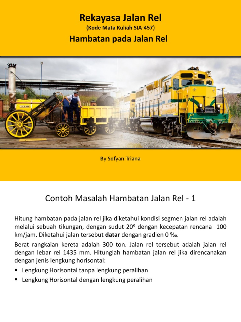 Rekayasa Jalan Rel (Hambatan Jalan Rel) - Terapan | PDF
