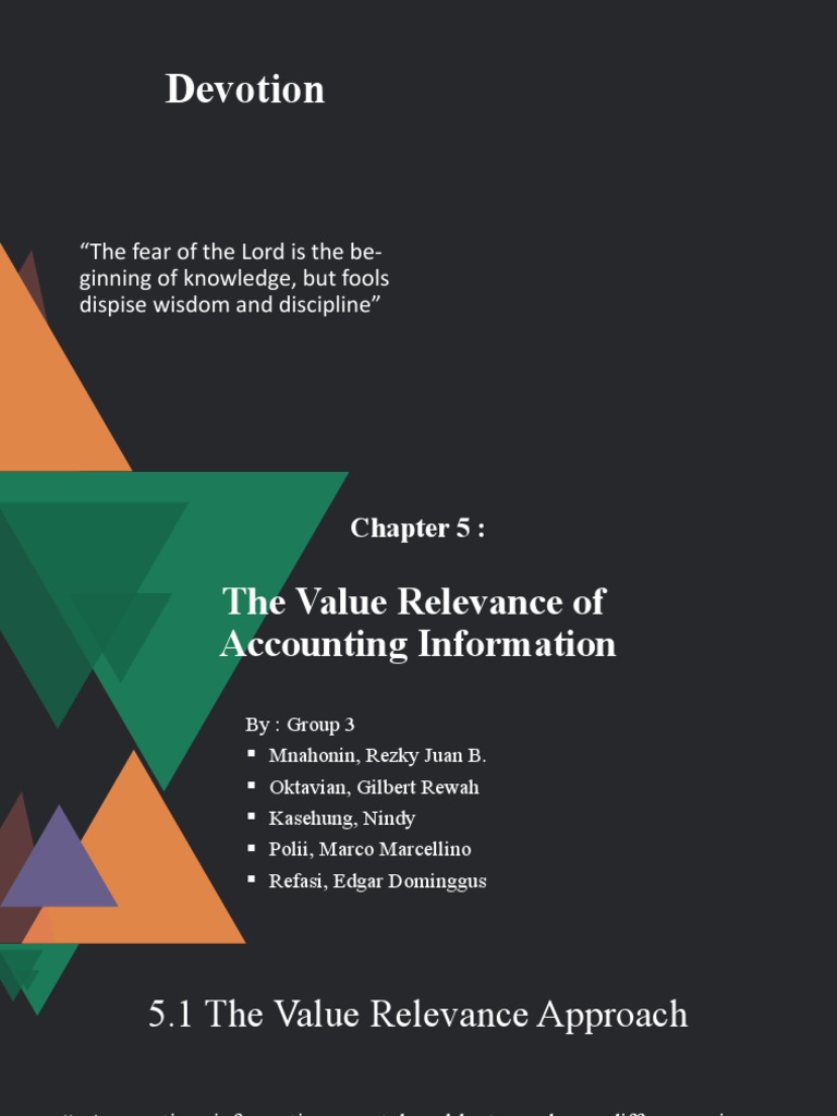 Value Relevance in Accounting | PDF | Economies | Financial Economics