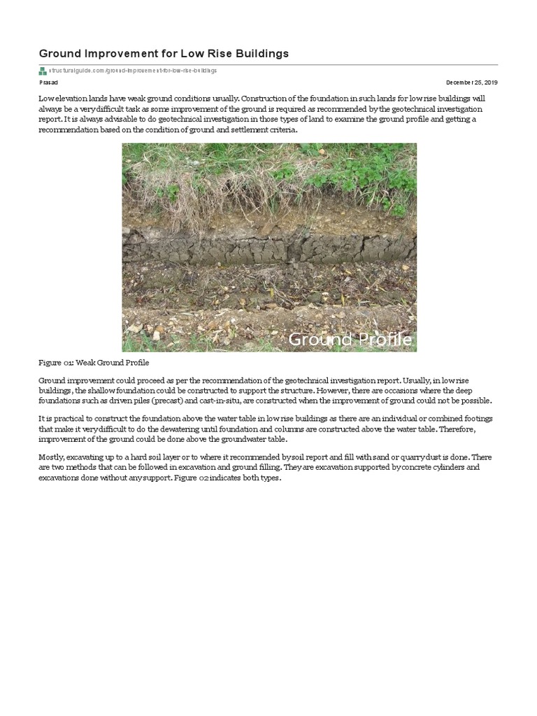 Ground Improvement For Low Rise Buildings - Structural Guide | PDF ...