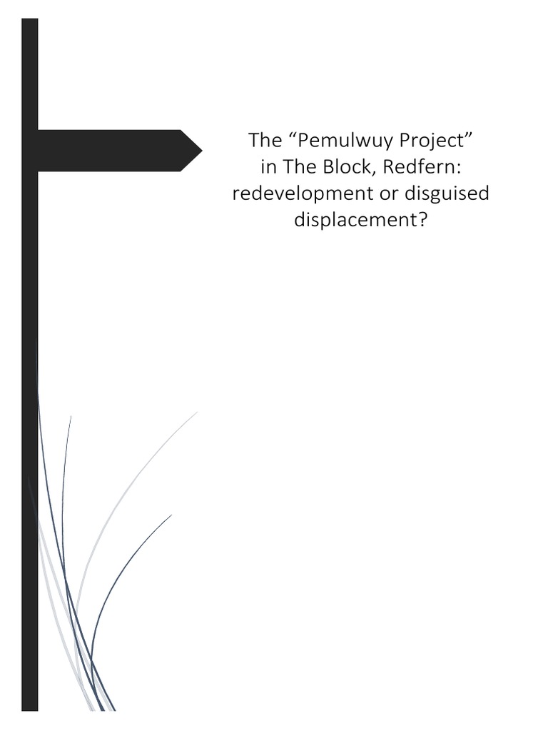 The Pemulwuy Project, Redevelopment or Disguised Displacement | PDF ...