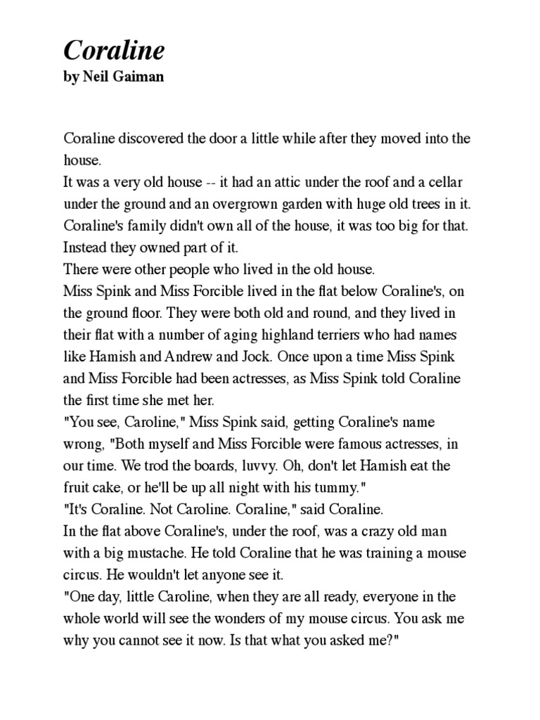 Coraline: by Neil Gaiman | PDF