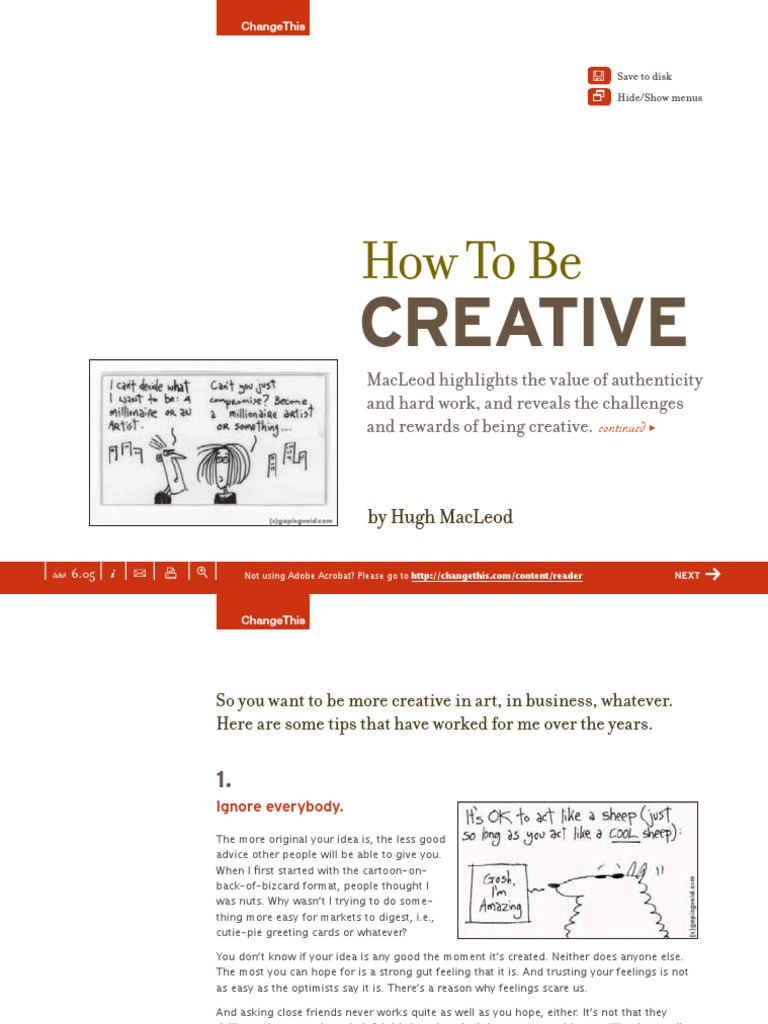 How To Be: Creative | PDF
