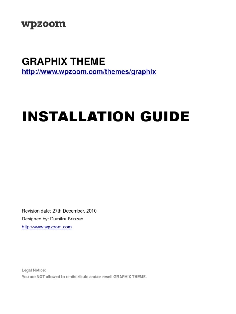 Installation Guide: Graphix Theme | PDF | Word Press | Menu (Computing)