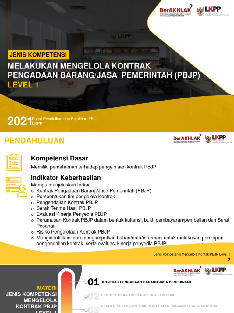 Slide Modul 5 Mengelola Kontrak PBJP Level 1 | PDF