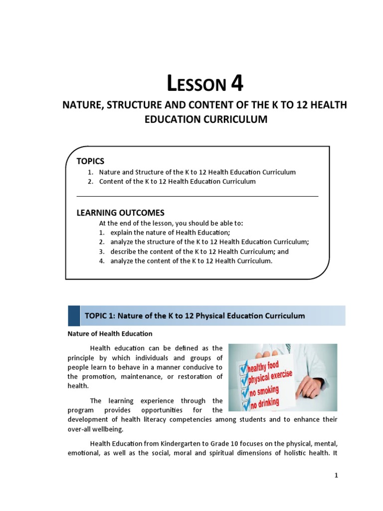 Ptpe Lesson4 | PDF | Health Education | Curriculum