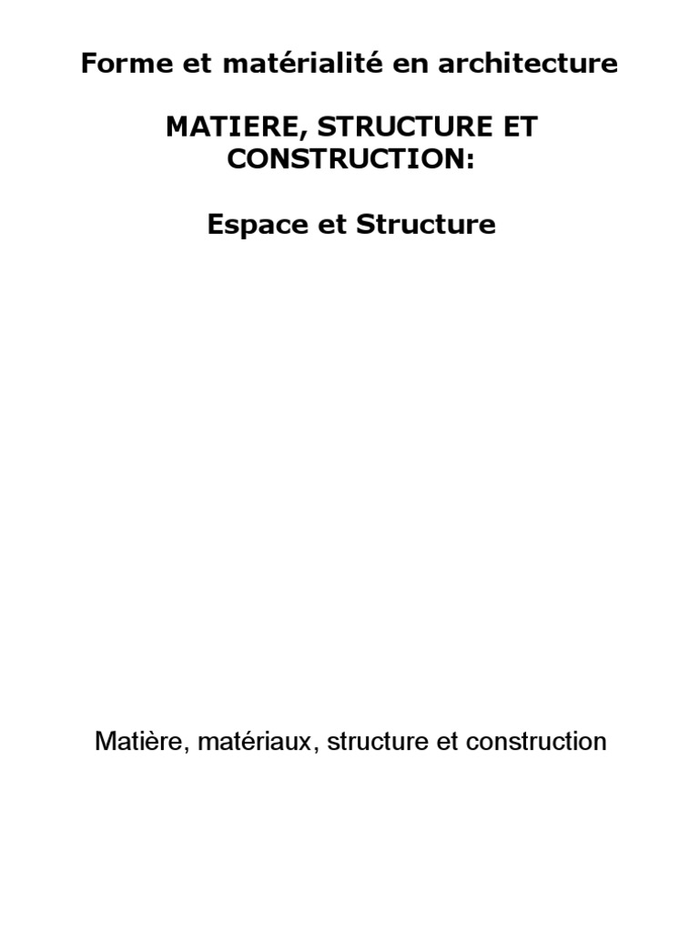 Forme et Matériaux en Architecture | PDF | Treillis (assemblage) | Mur