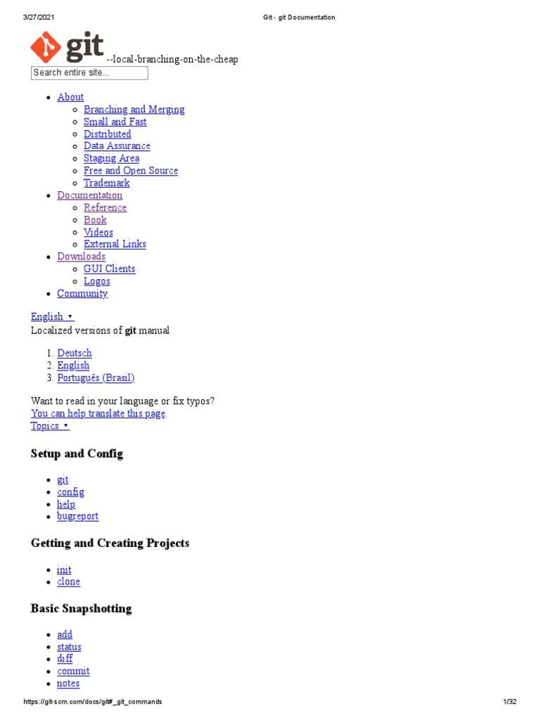 Git - Git Documentation | PDF | Command Line Interface | Computer File