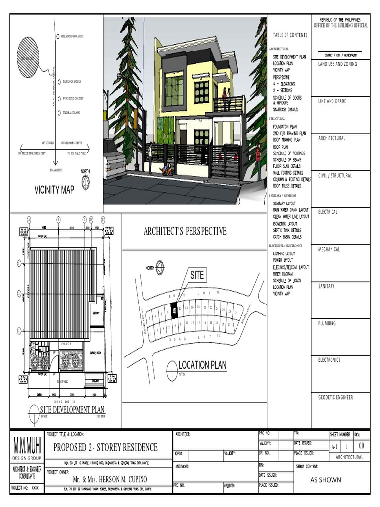 Proposed 2-Storey Residence | PDF | Door | Structural Engineering