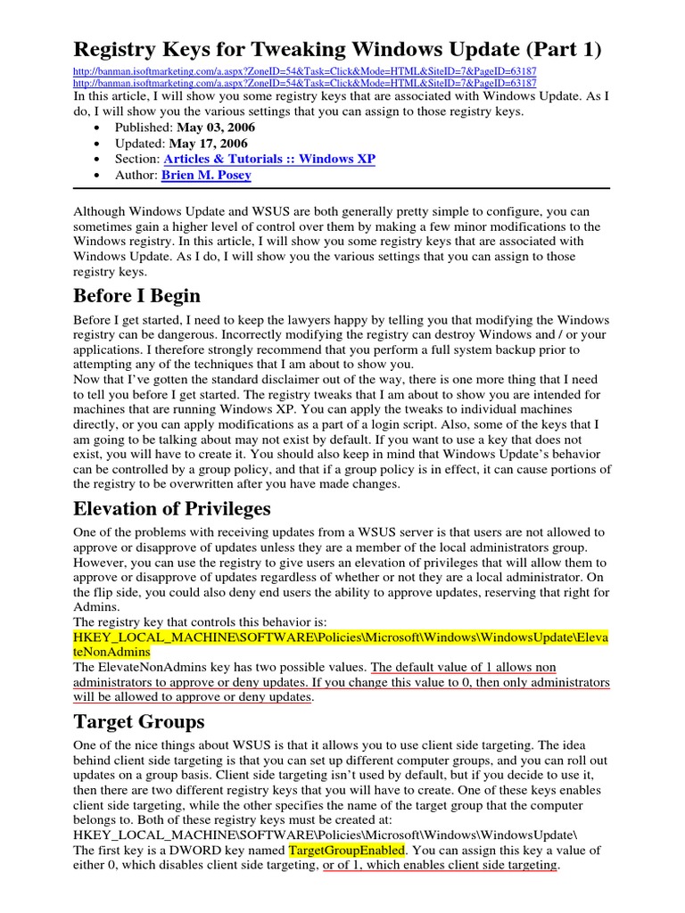 Wsus Configurar Clientes Sin Active Directory | PDF | Windows Registry ...