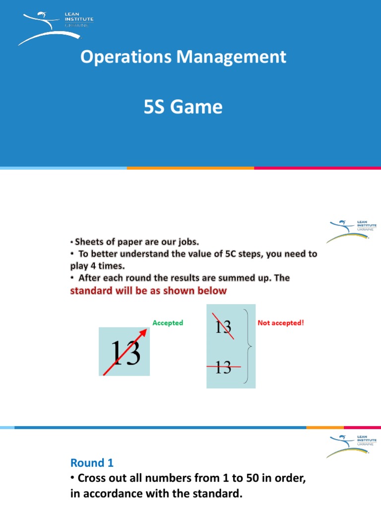 Operations Management: 5S Game | PDF