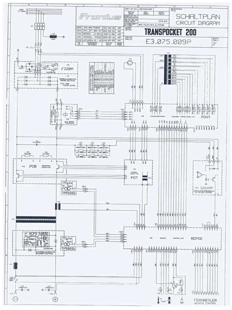 Fronius TP200 Schaltplan | PDF
