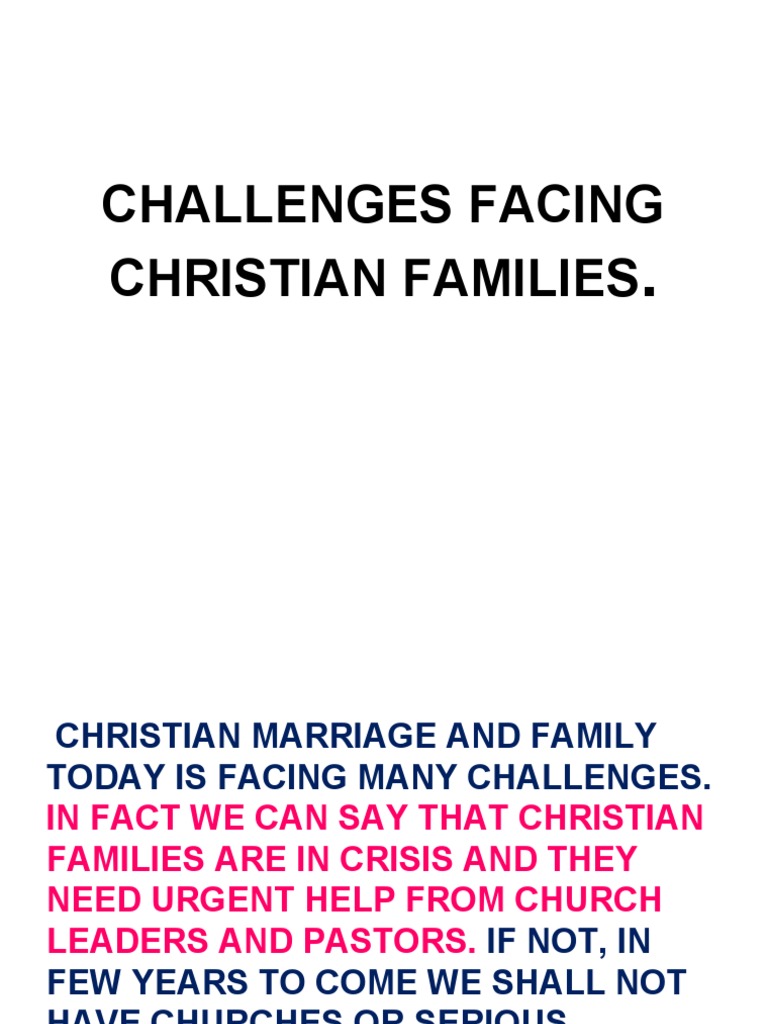 Challenges Facing Christian Families | PDF | Marriage | Family