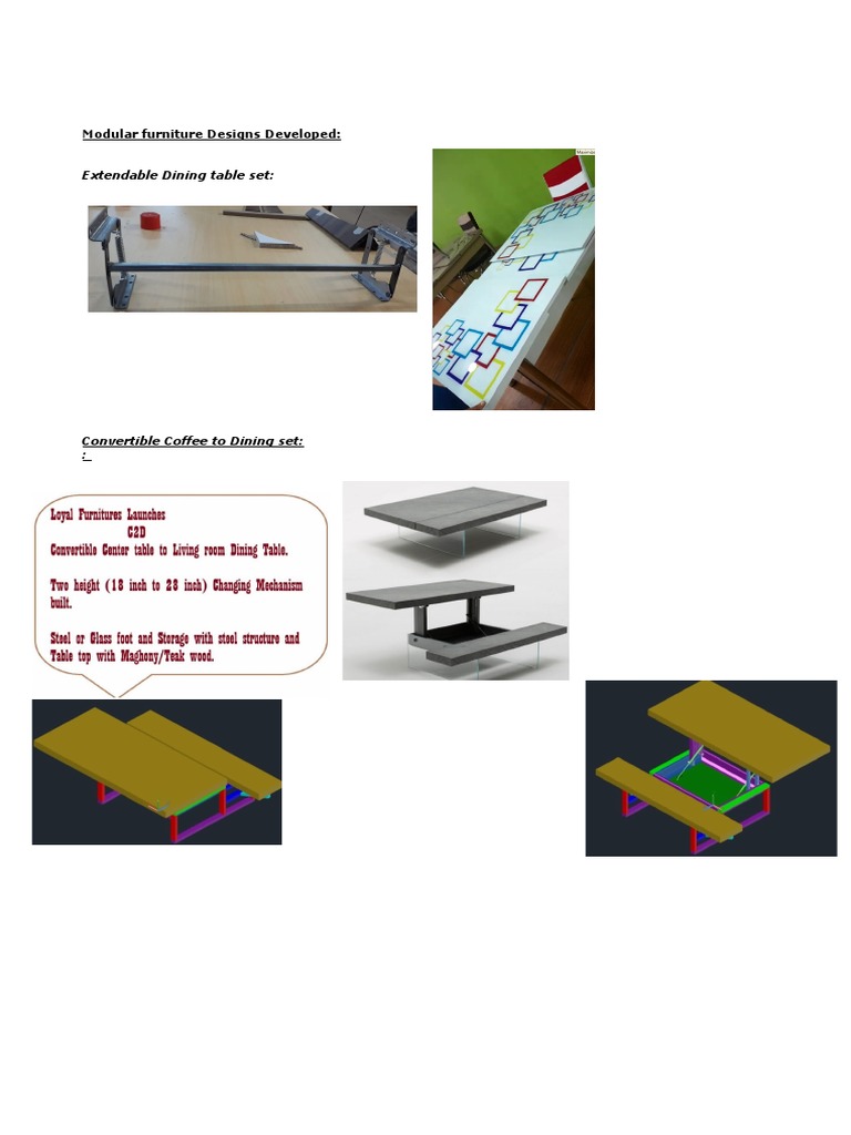Extendable Dining Table Set:: Modular Furniture Designs Developed | PDF