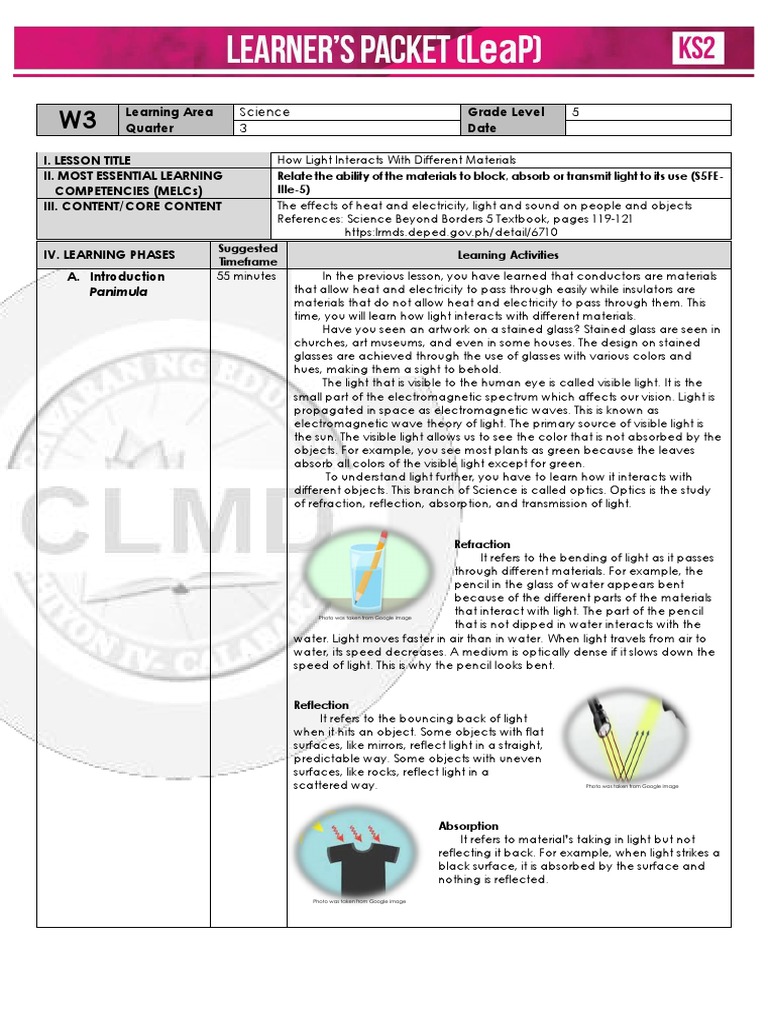 How Light Interacts With Materials | PDF | Light | Reflection (Physics)