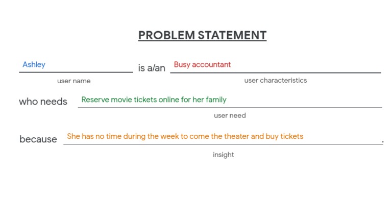 Google UX Design Certificate - Problem Statement (Template) | PDF