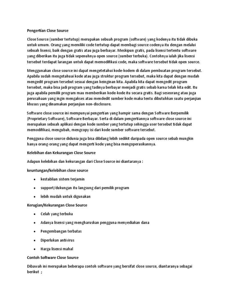 Pengertian Close Source Ert | PDF