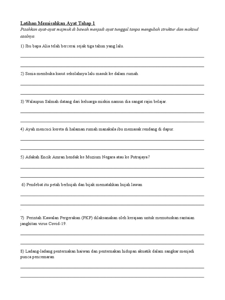 Memisahkan Ayat | PDF