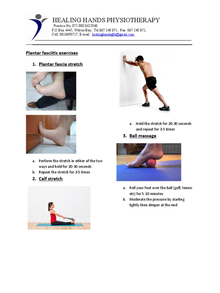 Healing Hands Physiotherapy: Plantar Fasciitis Exercises 1. Plantar ...