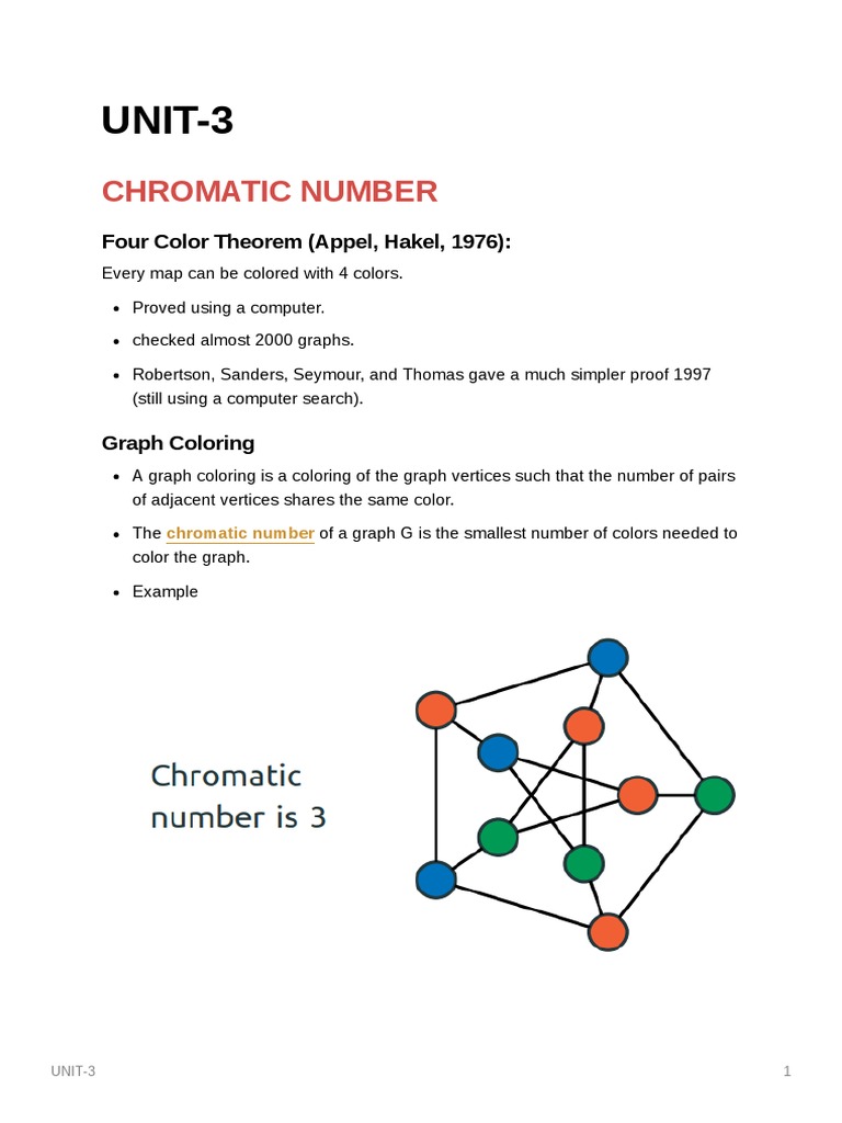 UNIT-3: Chromatic Number | PDF | Vertex (Graph Theory) | Mathematical ...