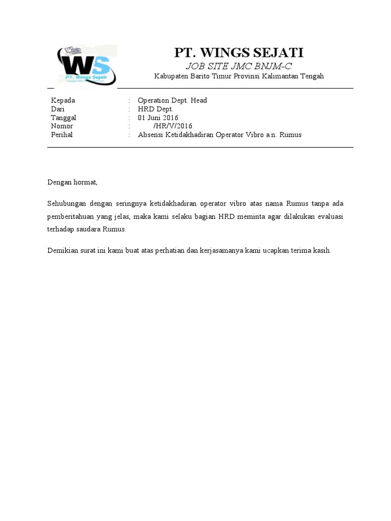 Format Surat Pemberitahuan | PDF