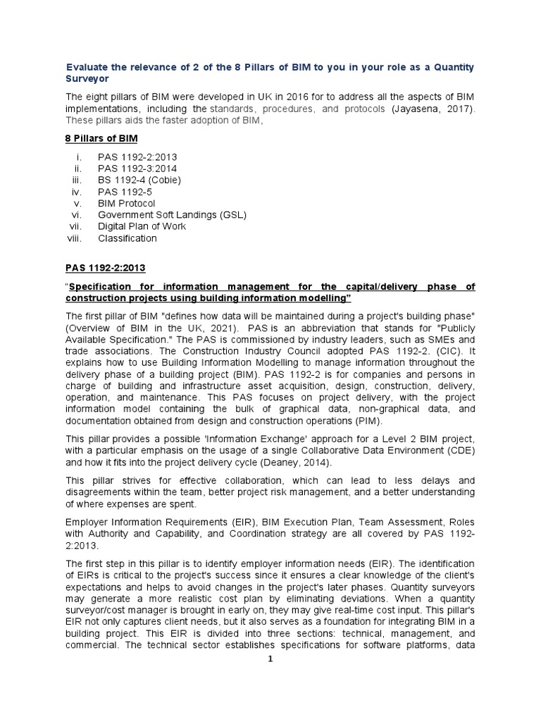 The Relevance of PAS 1192-2 and PAS 1192-3 to Quantity Surveyors | PDF ...