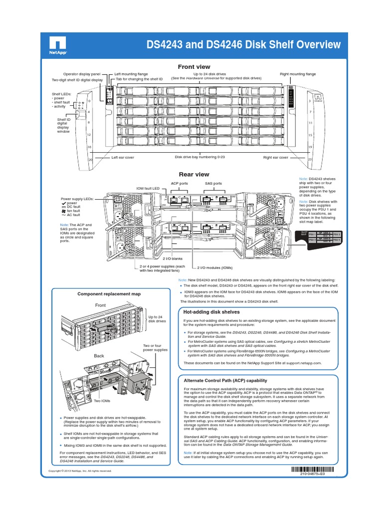 DS4243 and DS4246 Disk Shelf Overview: Front View | PDF ...