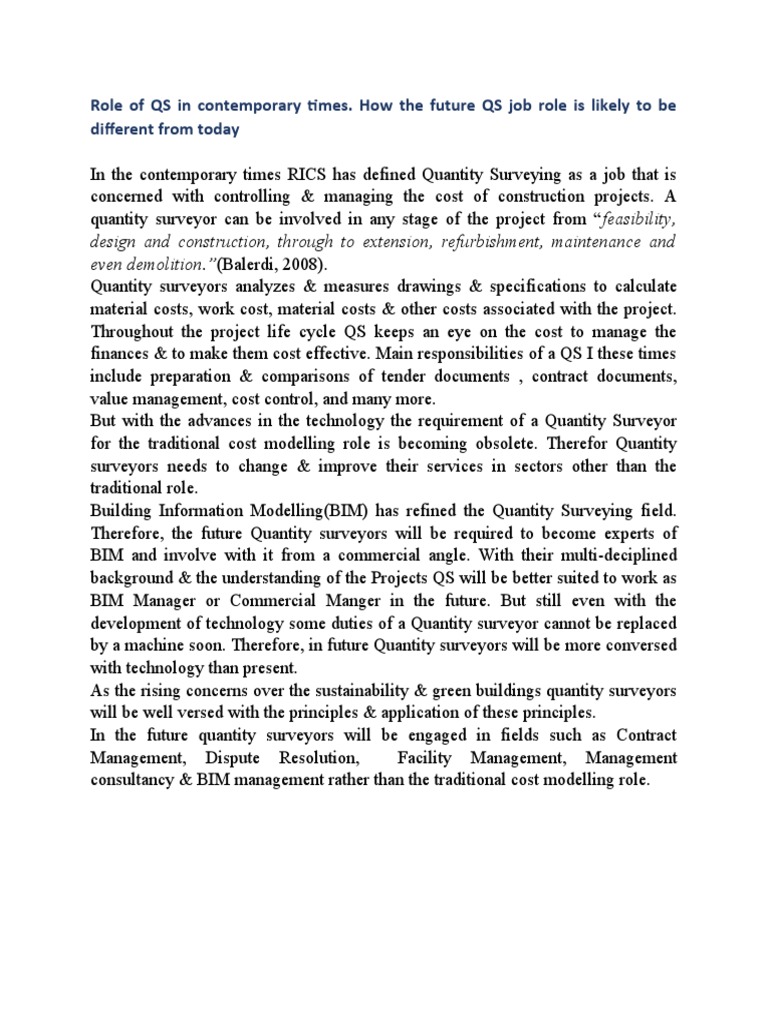 Role of QS in Contemporary Times. How The Future QS Job Role Is Likely ...