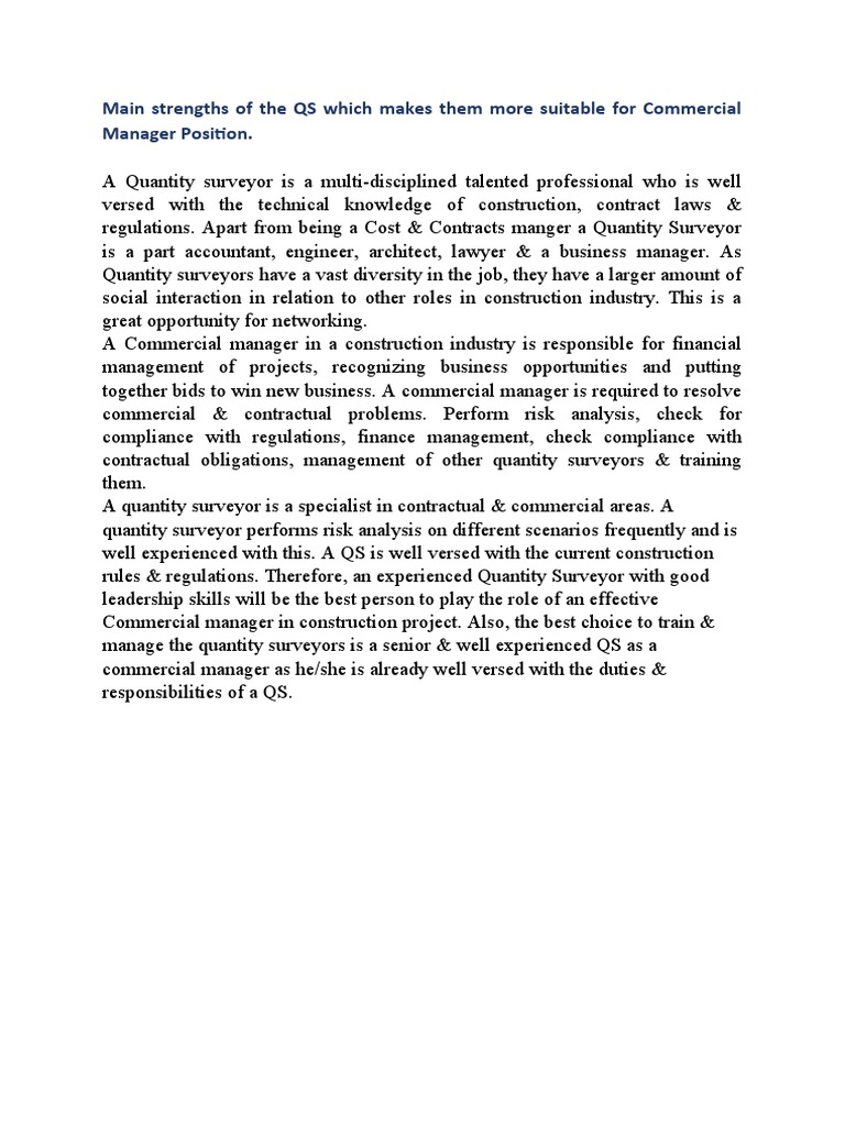 Main Strengths of The QS Which Makes Them More Suitable For Commercial ...