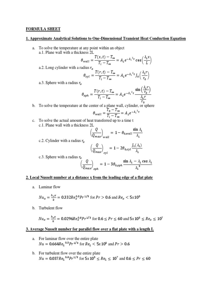 ME 423 Finals Formula Sheet | PDF | Mechanics | Fluid Dynamics
