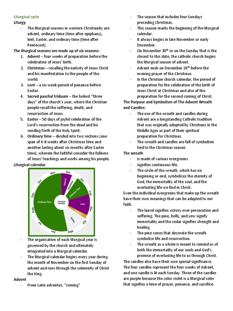 Liturgy: Liturgical Cycle | PDF | Liturgical Year | Advent