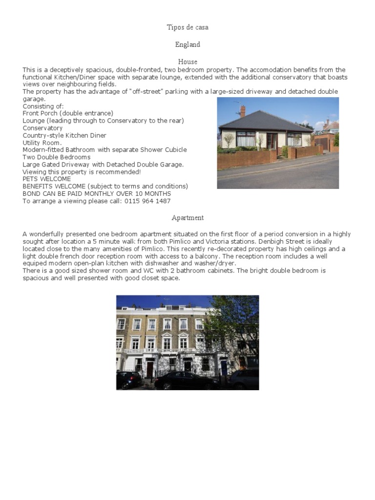 Tipos De Casa Pdf Apartment Window