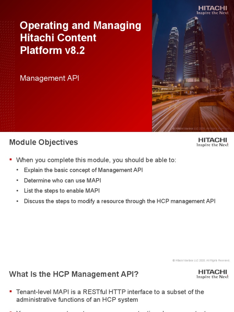 Operating and Managing Hitachi Content Platform v8.2: Management API | PDF | Hypertext Transfer ...
