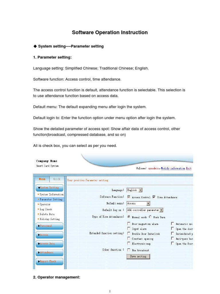 Access Link) Software Manual. | Access Control | Login | Free 30-day ...