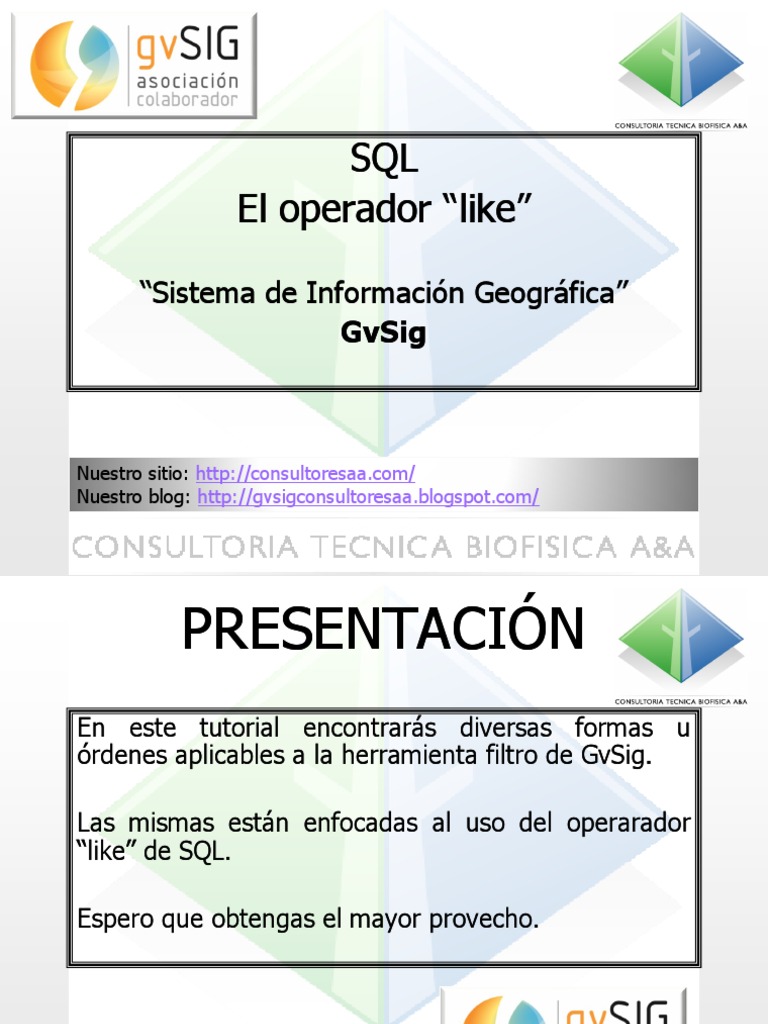 Operador Like SQL | PDF | SQL | Áreas de informática