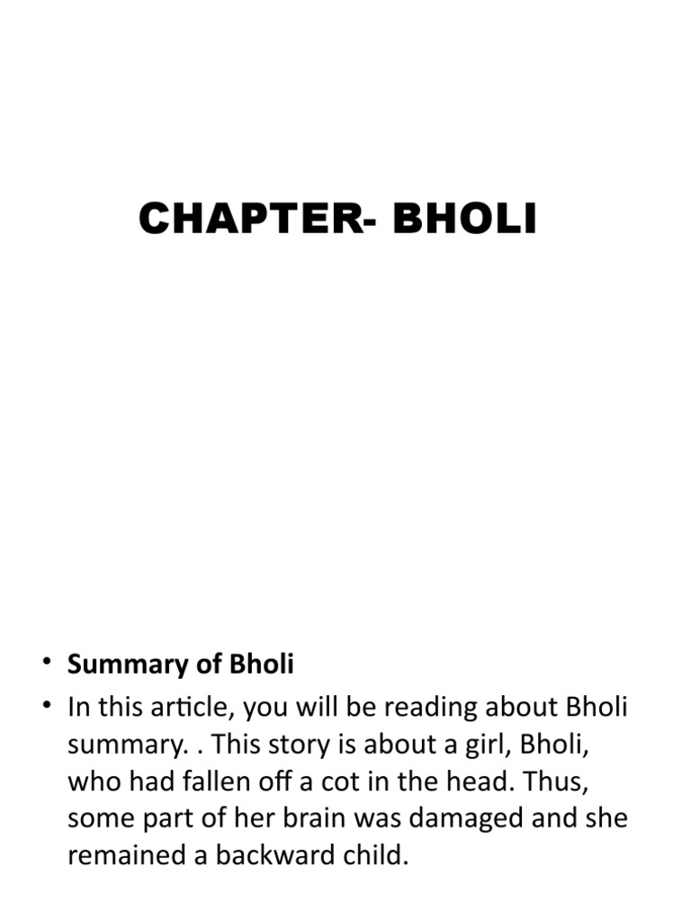Summary of Bholi's Journey | PDF