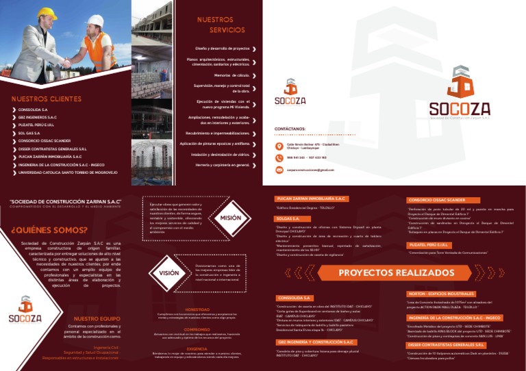 BROCHURE SOCOZA Tira y Retira | PDF | Diseño | Ingeniería