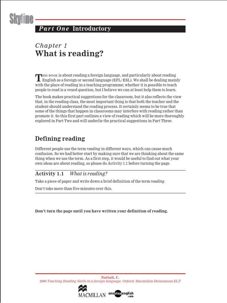 Teaching Reading Skills | PDF | Schema (Psychology) | Experience