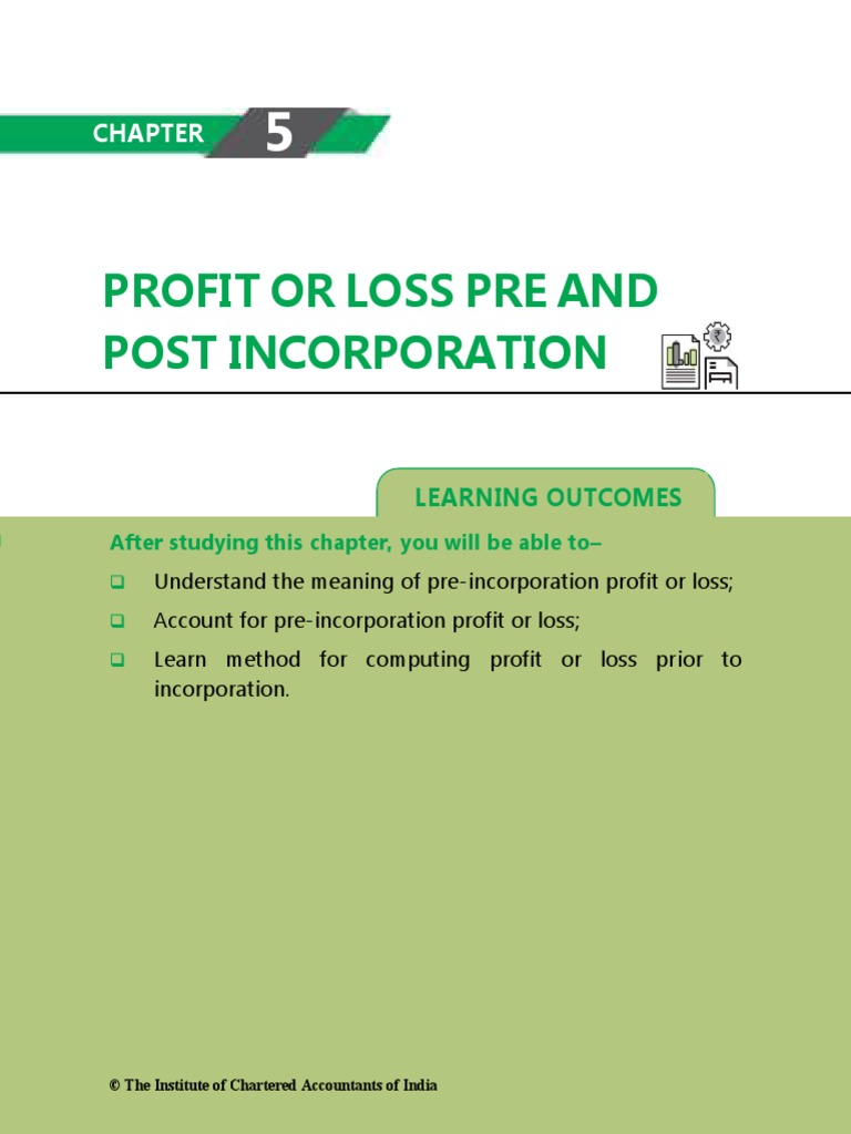 Profit and Loss Pre and Profit Incorporation | PDF | Expense | Revenue