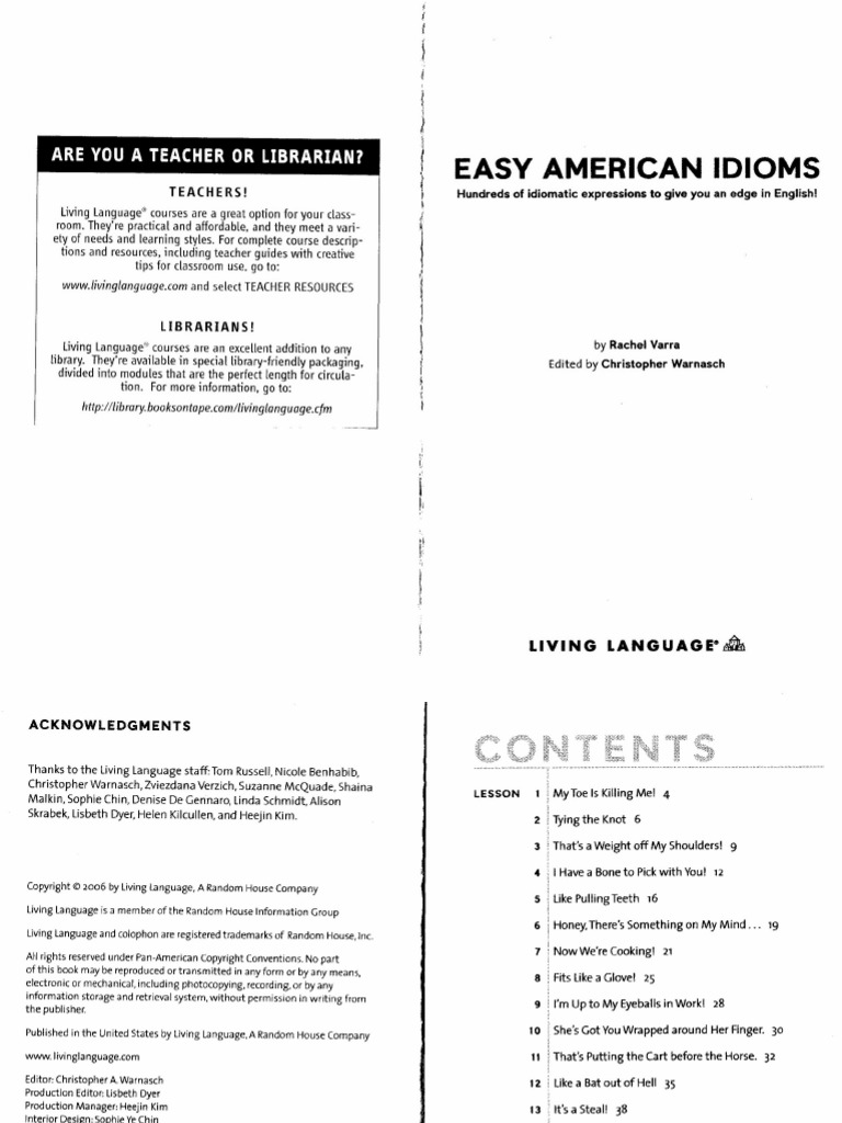 Easy American Idioms | PDF