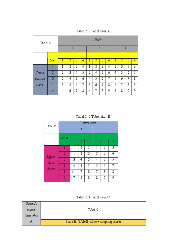Tabel 2 1 Tabel Skor A | PDF